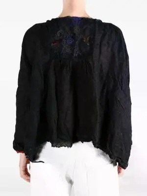 DANIELA GREGIS Smocked Raw-edge Shirt