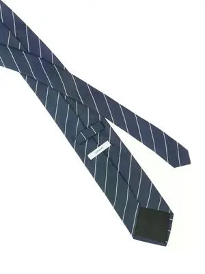 LARDINI Diagonal-stripe Silk Tie - Blue