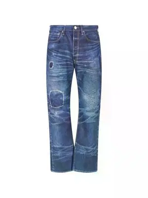 Junya Watanabe Distressed Patchwork Jeans - Blue