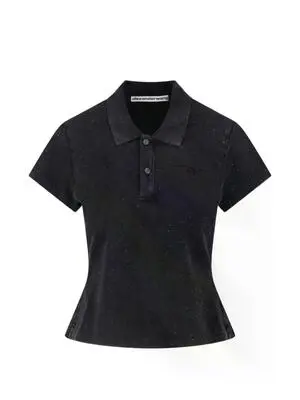 Alexander Wang Crystal-hotfix Polo Top