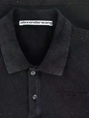 Alexander Wang Crystal-hotfix Polo Top