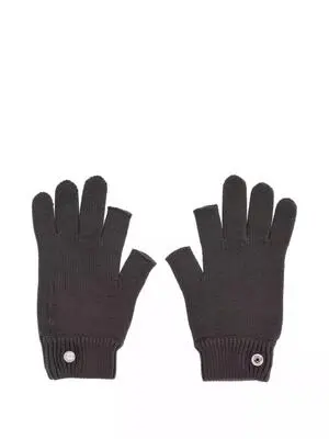 Rick Owens Fingerless-detail Ribbed-cuff Gloves