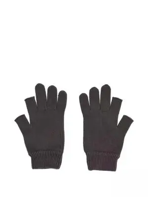 Rick Owens Fingerless-detail Ribbed-cuff Gloves