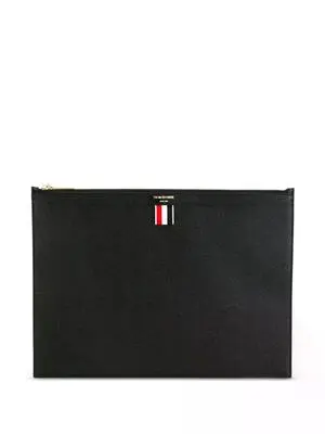 Thom Browne Stripe Zip Clutch Bag - Black