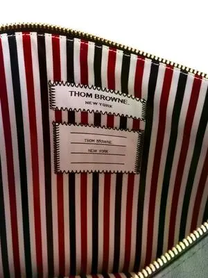 Thom Browne Stripe Zip Clutch Bag