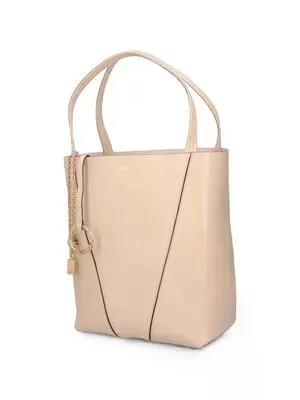 Chloé Spin Logo-print Calf Leather Tote Bag - Pink