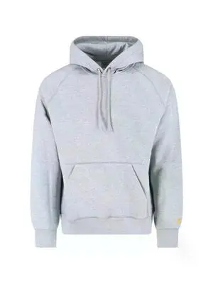 Carhartt Work In Progress Logo-embroidered Raglan-sleeve Hoodie - Grey