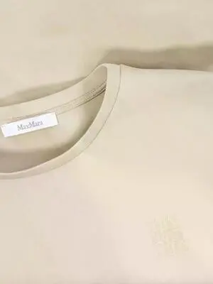 Max Mara Logo-embroidered T-shirt - Neutrals