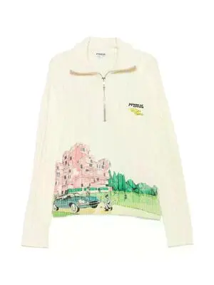 HOUSE OF ERRORS Cable-knit Graphic-print Sweater