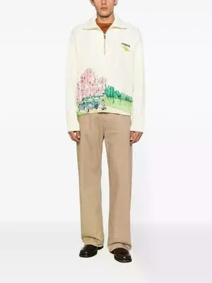 HOUSE OF ERRORS Cable-knit Graphic-print Sweater