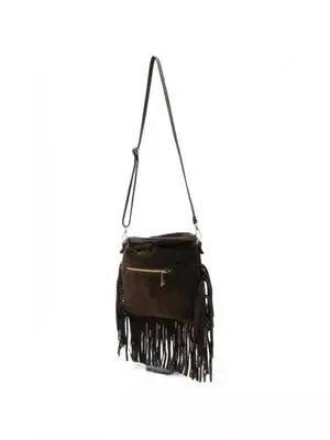 MARC ELLIS Cameliacm Fringe-trim Leather Tote Bag