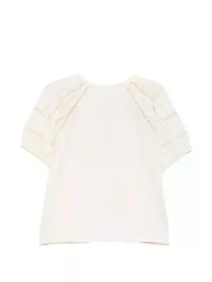 MAISON123 Lace-trim Short-sleeve T-shirt