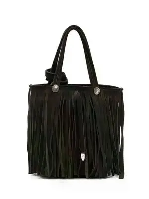 ALBERTO LUTI Frange Suede Bucket Bag - Brown