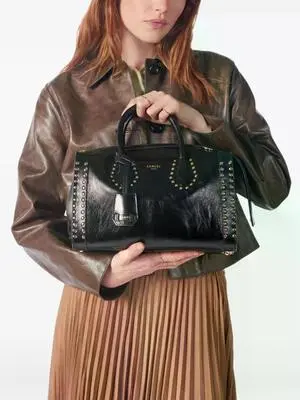 LANCEL M Bcbg Studded Leather Bowling Bag