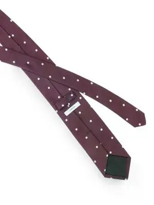 LARDINI Polka-dot Silk Tie