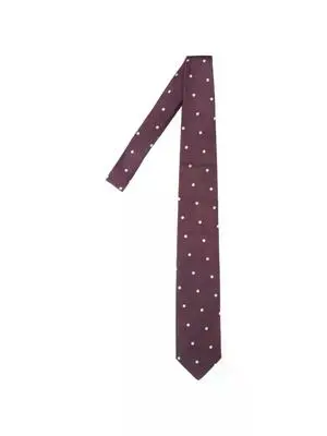 LARDINI Polka-dot Silk Tie - Red