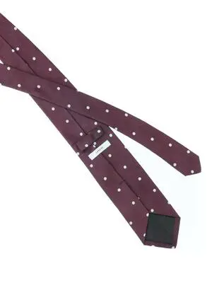 LARDINI Polka-dot Silk Tie - Red