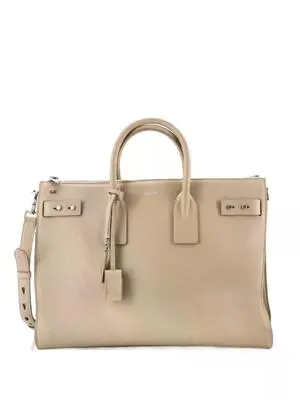 Saint Laurent Sac De Jour Souple Bag Leather Large Satchel - Neutrals