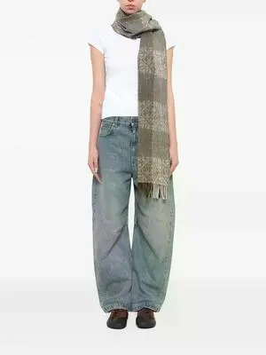 Loewe Anagram Fringed Scarf - Grey