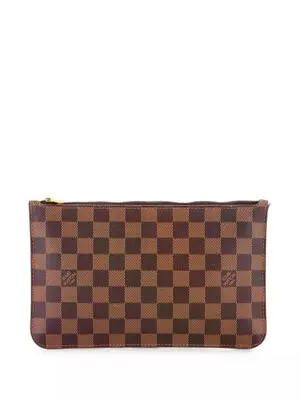 LOUIS VUITTON Neverfull Pochette Damier Large Pouch - Brown
