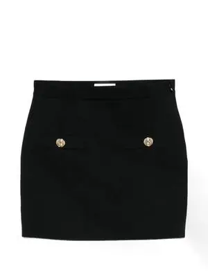 Balmain Button-embellished Knitted Mini Skirt