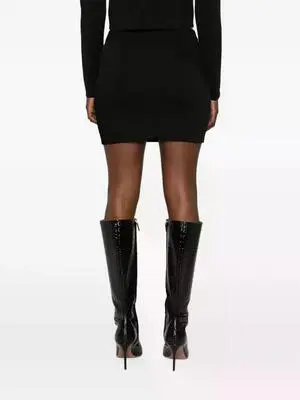 Balmain Button-embellished Knitted Mini Skirt