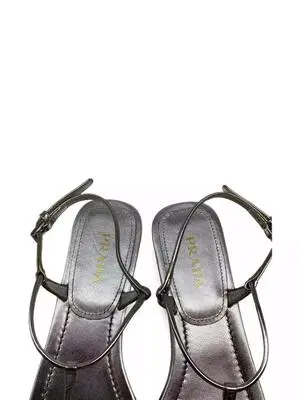 Prada T-strap Sandals - Silver
