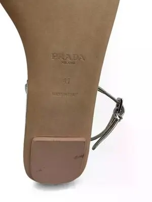 Prada T-strap Sandals - Silver