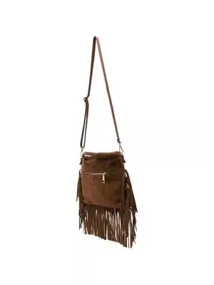 MARC ELLIS Cameliacm Fringe-trim Suede Tote Bag