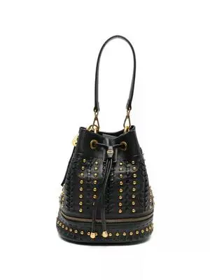 LA CARRIE Stud-embellished Leather Bucket Bag