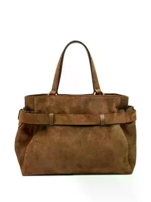 GIANNI CHIARINI Medium Miranda Belted Suede Tote Bag