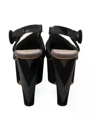 Prada Striped Platform Sandals