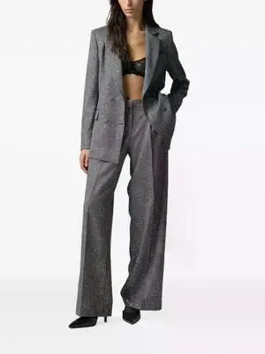 GAELLE PARIS Sequin-embellished Pleated Trousers - Grey
