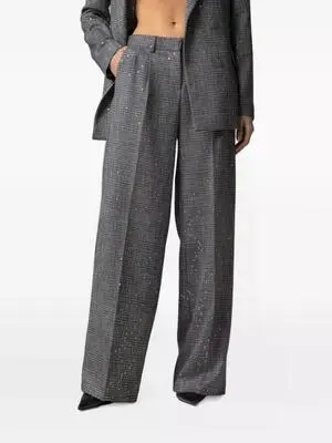 GAELLE PARIS Sequin-embellished Pleated Trousers