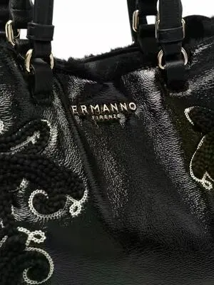 ERMANNO FIRENZE Embroidered Leather Tote Bag