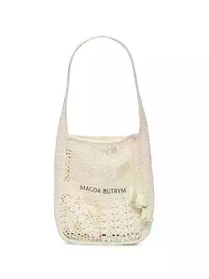 Magda Butrym Crochet Floral-appliqué Tote Bag - Neutrals