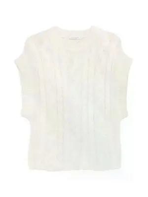 Liviana Conti Cable-knit Vest - Neutrals