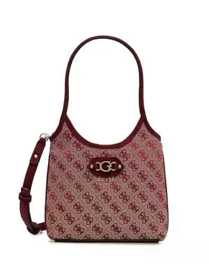 Guess Mini Samantha Monogram-print Shoulder Bag - Red
