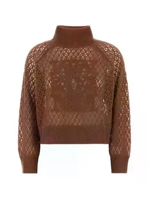 Max Mara Faglia Crochet-knit Sweater - Brown