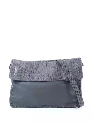 Bottega Veneta Snakeskin-effect Shoulder Bag - Grey