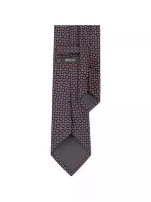 Boggi Milano Tie Medallion-pattern Silk - Orange