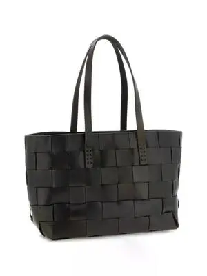 Dragon Diffusion Japan Checkerboard-weave Leather Tote Bag - Black