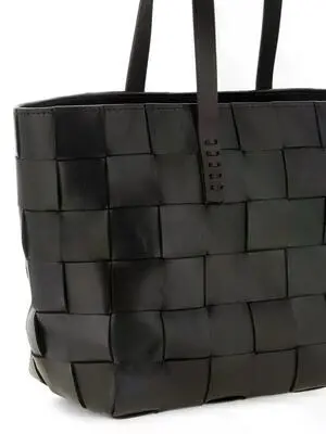 Dragon Diffusion Japan Checkerboard-weave Leather Tote Bag - Black