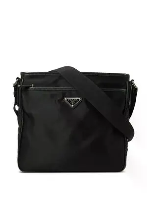 Prada Logo-plaque Shoulder Bag - Black
