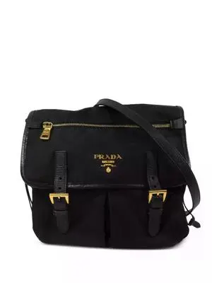 Prada Buckled Shoulder Bag - Black