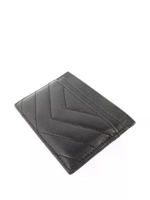 Saint Laurent Leather Chevron Cardholder