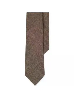 Boggi Milano Tie Armour-pattern Wool-cashmere - Brown