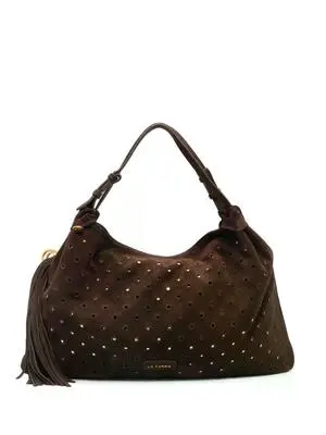 LA CARRIE Metropolis Stud-embellished Perforated Shoulder Bag