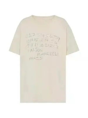 MAISON MARGIELA Numeric Logo-print T-shirt - Neutrals