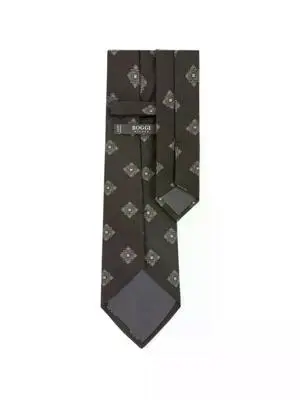 Boggi Milano Tie Jacquard Macro Medallion-pattern In Silk
